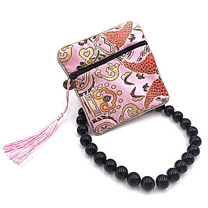 Aligle 24pc Chinese Silk Brocade Coin Purse Embroider Jewelry Bag Zipper Wallet Pouch