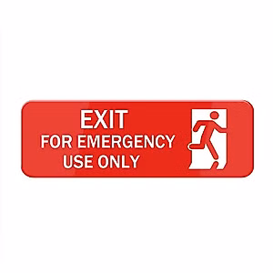 Exit For Emergency Use Only Sign For House (With Strong Adhesive Tape), 8" X 3" Premium Durable For Home & Office,Acrylic Signs For Front Door/Wall/Window, Clear And Easy To Read
