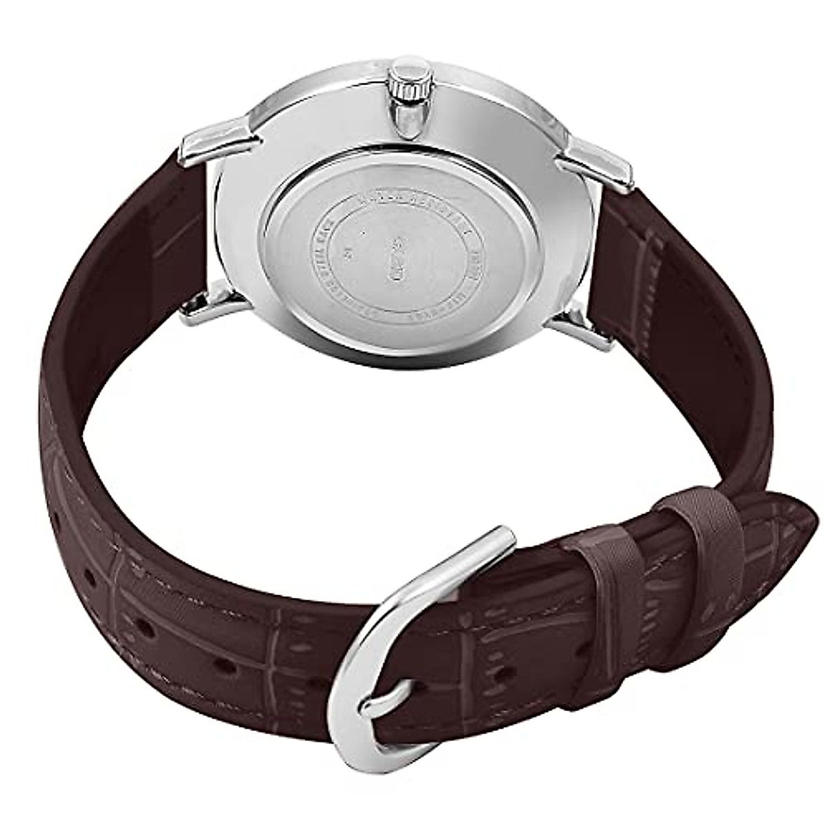 Casio MTP-VT01L-2B Men's Minimalistic Blue Dial Brown Leather Band Analog Watch