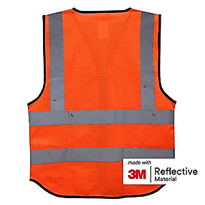 Salzmann Mesh Multi-Pocket Working Vest - Reflective Vest - Made with 3M Reflective Material