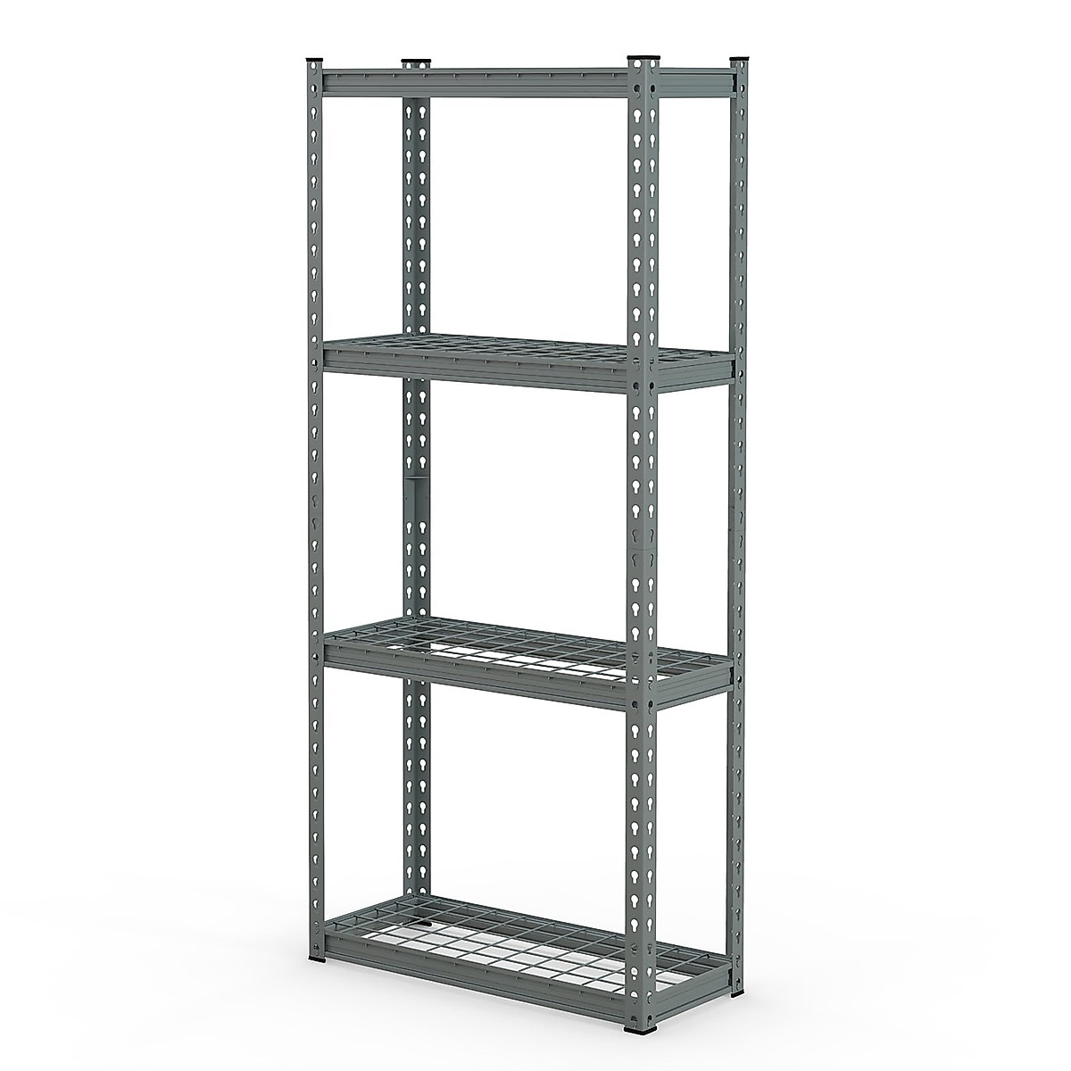 Tangkula 4-Tier Garage Storage Shelves, Heavy Duty Metal Storage Shelving Unit, Adjustable Utility Storage Rack Organizer for Warehouse Kitchen Pantry Basement, 27.5" L x 12" W x 60" H (1, Gray)