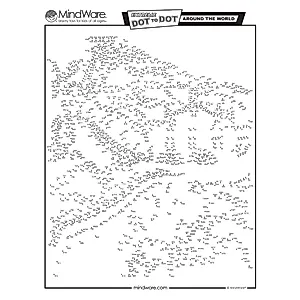 MindWare Extreme Dot to Dot Coloring Books Set of 2 - Includes Around The USA and Around The World Connect The Dots Books - Puzzles with 300 to 1400 Dots - Dot to Dot Books for Kids & Adults
