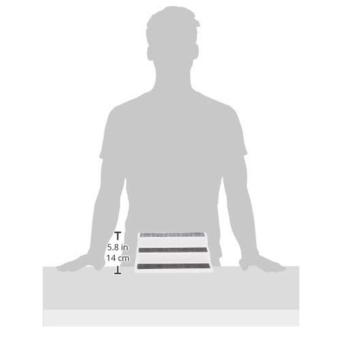 Copco Non-Skid 3-Tier Spice Pantry Kitchen Cabinet Organizer, 10-Inch, White/Gray