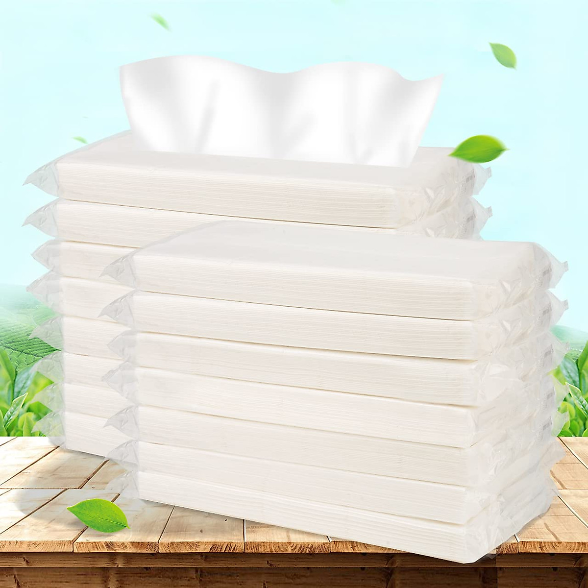 Car Tissue Refill, Disposable Facial Tissue, Napkin, Travel Size Pack for Car Visor Tissue Holder or Purse, 15 Packs, 50 Sheets per Pack, 750 Sheets In Total