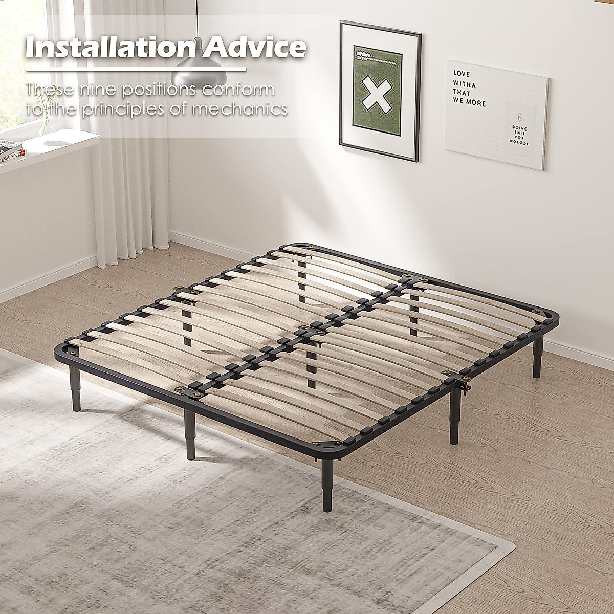 VETIN Bed Frame Support, 7-13 inches Bed Support Legs, Bed Frame Support Leg, Bed Support Legs Replacement, Adjustable Bed Legs (4, 7.08 inch)