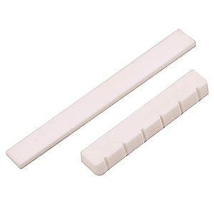 Yibuy Classical Guitar Bridge Rosewood Bone Saddle Nut Replacement w/Abalone Shell