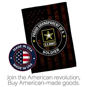 US MILITARY Army Proud Grandparent Soldier Armed Forces Double-Sided Lawn Decoration Gift House Garden Yard Banner United State American Military Veteran, 12" x 18.5 Made in USA