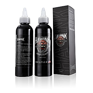 Hawink Tattoo Ink 6.7oz (200ml) Vegan-Friendly USA Standard Pigment Concentrated Black TI963-6.7OZ-S
