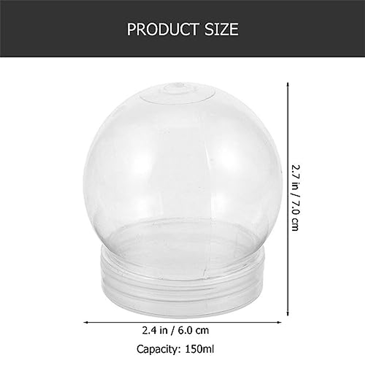 Didiseaon 20pcs Clear Plastic Water Globe Snow Globes with Screw Off Cap for DIY Water Globe Snow Globe Art Crafts Christmas Table Decoration Gifts 150ml
