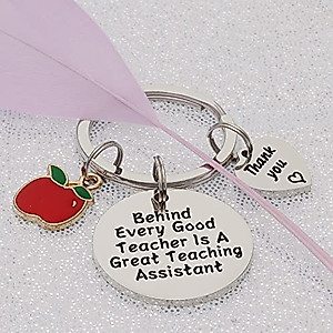 Kivosliviz Teacher Assistant Gifts for Women Men Keychain Teaching Assistant Jewelry Appreciation Item Teacher Aide Keychain
