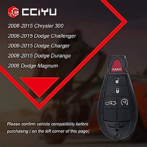 cciyu X 1 Flip Key Fob with Key Blade 5 buttons Replacement for 08 09 10 11 12 for C hrysler for D odge for J eep Series with FCC 56046639AC