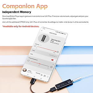 SHANLING UA1 Plus Headphone Amplifier, Portable USB DAC/AMP,Dual 43131 DAC,CT701 USB Receive Chip,Support Up to 768kHZ/32bit,DSD256,80mW@32Ω Output,Android app Control (Black)