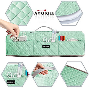 AMOIGEE Padded Dust Cover Compatible with Cricut Maker, Cricut Maker 3, Explore Air 2, Cricut Explore 3 Machine, with Pockets for Cricut Accessories, Mint