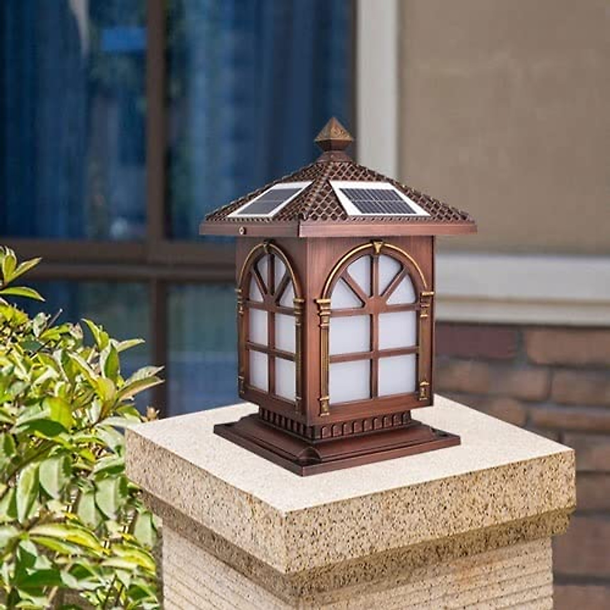 XMFXIAO Solar Home Outdoor Post Lights Villa Garden Patio Lights Park Decoration Lawn Lamp Chinese Style Waterproof Lighting Device Community Landscape Street Lamp