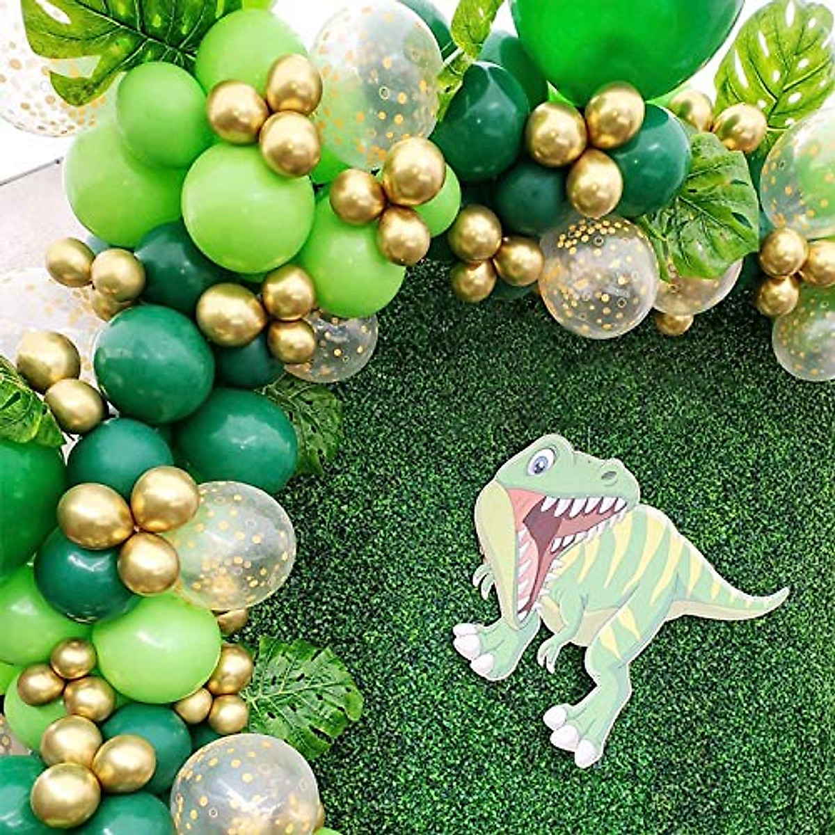 Zesliwy 100 Pack Green Latex Balloons, 12 inch Dark Green Balloons And Light Green Balloons with Green Ribbon for Jungle Safari Theme Birthday Party Baby Shower St. Patrick's Day Party Decoations.
