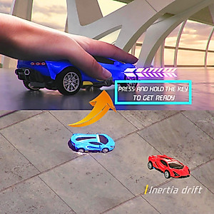 Johehe Inertia Drift Car Toy for Kids 3-6 Year Boys and Girls Model Car,2 Pack Push Go Friction Powered Vehicles Stunt Cars, Toddler Car for Kids Aged 3+ Gifts