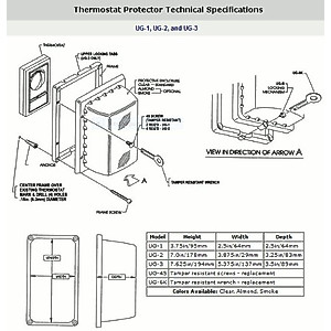 Uni-Gard, Inc. UG-1C, Mini CLEAR Thermostat Guard with Key Made of LEXAN (Polycarbonate, more durable than acrylic/plastic) to PREVENT TAMPERING.