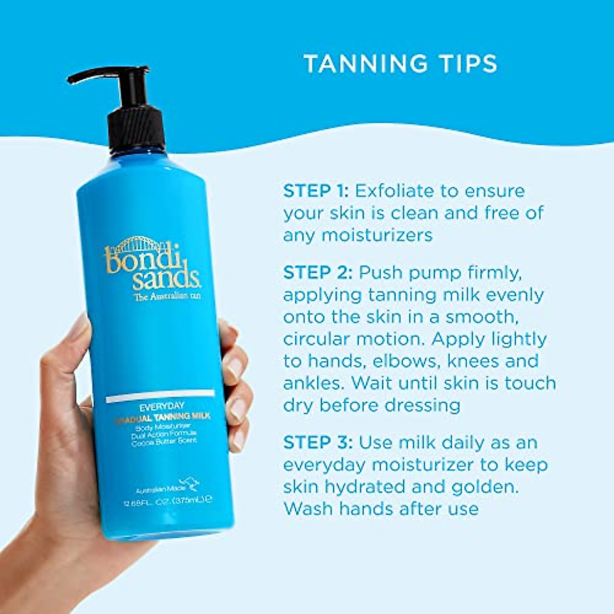 Bondi Sands Everyday Gradual Tanning Milk | Lasting, Tanning Body Moisturizer Enriched With Aloe Vera and Vitamin E for Glowing Skin, 13.2 Fl Oz