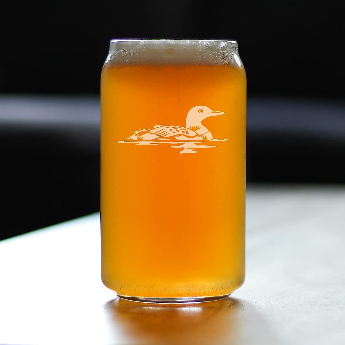 Loon Beer Can Pint Glass - Fun Bird Themed Gifts and Decor for Men & Women - 16 oz Glasses