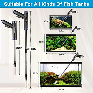 PearlSea Aquarium Tank Gravel Cleaner: Fish Tank Vacuum Cleaner with Aquarium Water Changer Vacuum Aquarium Siphon Vacuum Cleaner Algae Scraper Set for Fish Tank Water Changer Cleaning Sand and Gravel