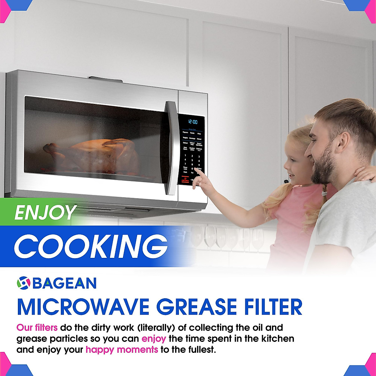 Microwave Filter Replacement 5.78" x 12.91" Fits W10208631A Whirlpool Microwave Filter - Aluminum Mesh Screen Grease Filter - Freshens and Filters Kitchen Air in Over the Range Oven Vent Fan