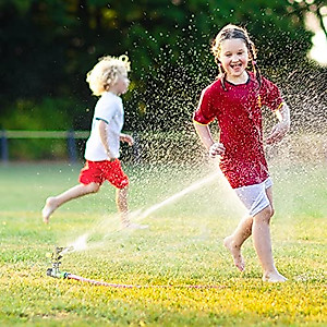 Zinc Alloy Garden Sprinklers 360 Degree Automatic Rotating Lawn Sprinkler with Water Stop Rings Adjustable Pulsating Sprinklers Yard Sprinkler Water Sprinklers for Yard Lawn Grass Irrigation (8)