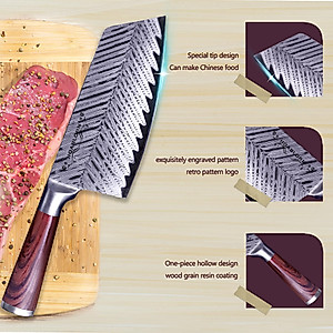 ChefHoablorn Damascus Knife Block Set 15PCS Kitchen Knife Set with Block Premium Chef Knife Set Stainless Steel Handle, Japanese Knife Set, Cutting Board, Wine Corkscrew Set Perfect Housewarming Gift