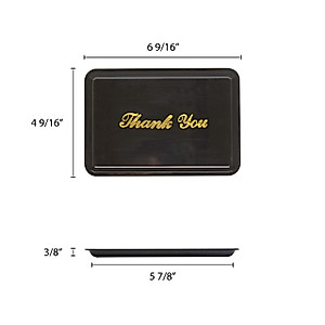 Thunder Group Plastic tip tray 4 1/2" x 6 1/2" gold imprinted, black, comes in dozen