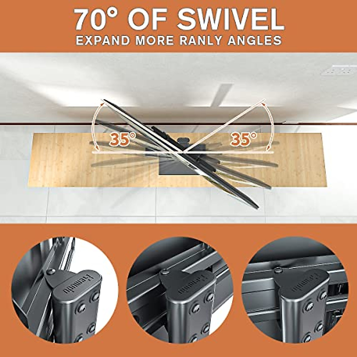 Universal Swivel TV Stand - Table Top TV Stand for 27-60 inch LCD LED TVs - Height Adjustable TV Base Stand with Tempered Glass Base & Wire Management, VESA 400x400mm HT06B-002