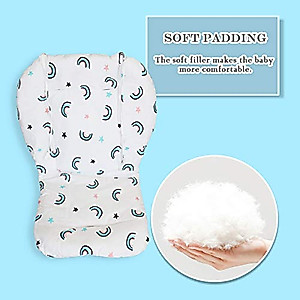 Baby High Chair Cushion, Thick Pad for Wooden High Chair, Baby Dining Chair Liner Mat(Blue Rainbow)