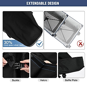 REDCAMP Folding Dog Wagon Cart with Extendable Rear End Heavy Duty, 220L Large Collapsible Utility Pet Wagon Garden Cart with Brakes for Sand Camping Sports Shopping