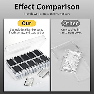 Yncotte Silver Bar Case, 1 oz Silver Bar Holder Silver Bar Storage Capsule for 1 oz Silver Bar(60 Pcs)