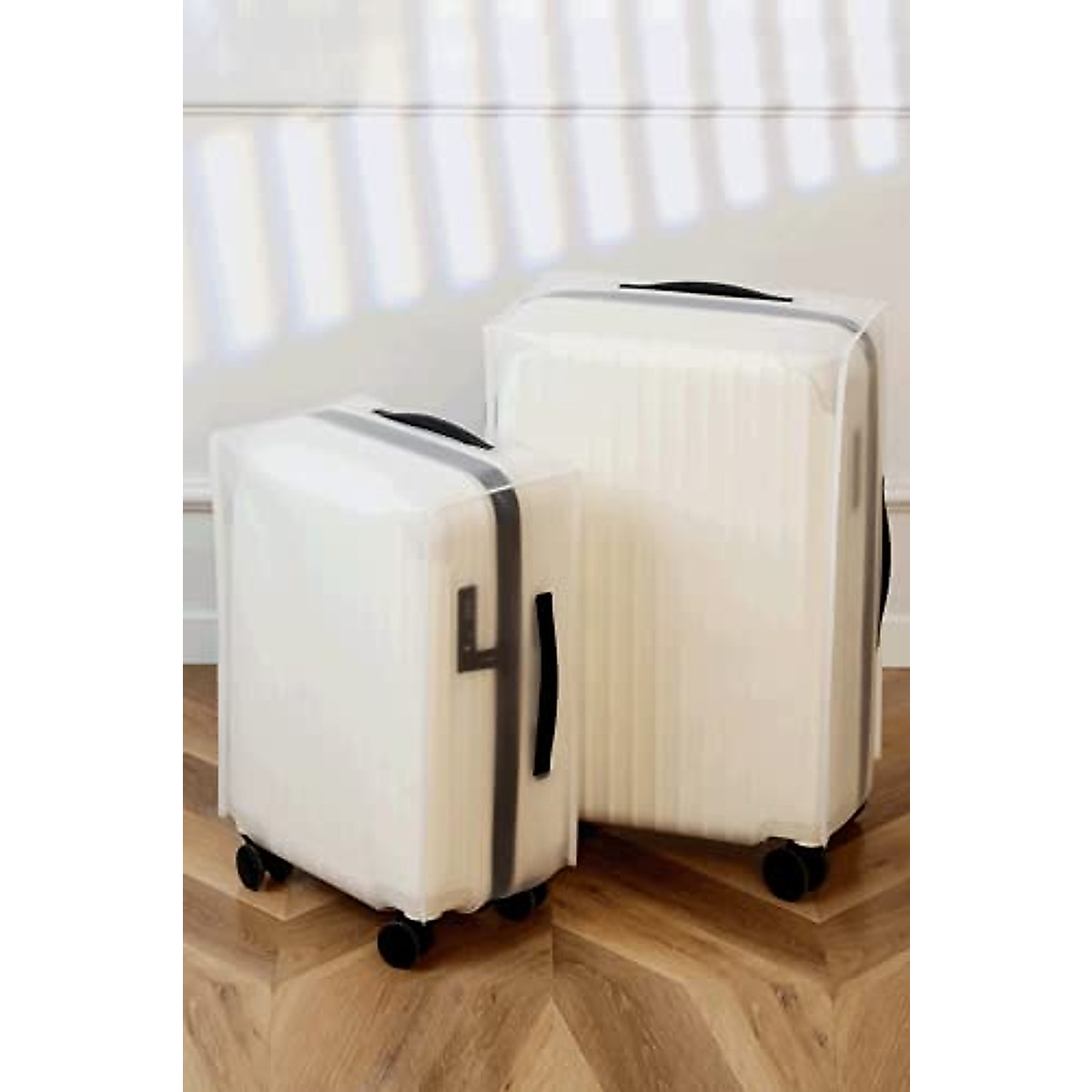 gaunghong Luggage Cover 20 22 24 28 Inch Suitcase Cover Rolling Luggage Cover Protector Clear EVA Suitcase Cover for Carry on Luggage(20Inch)