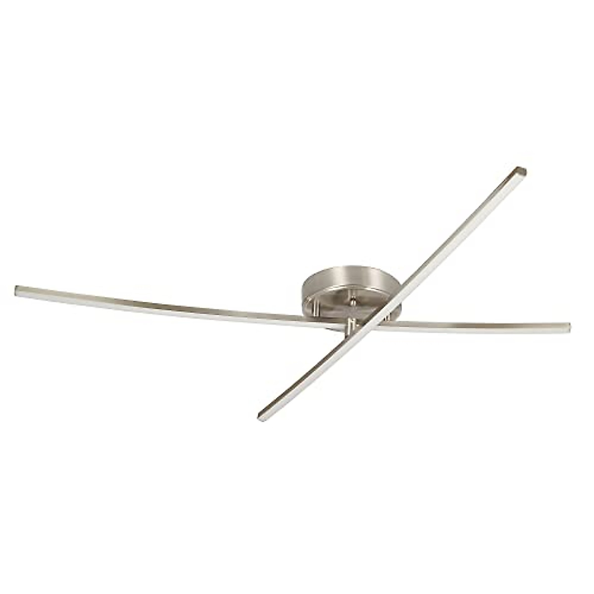 Catalina 40" Modern Dimmable LED Crossed 2-Bar Fixed Track Light, Brushed Nickel