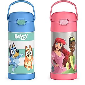 THERMOS FUNTAINER 12 Ounce Stainless Steel Vacuum Insulated Kids Straw Water Bottle Bundle (2 pieces)