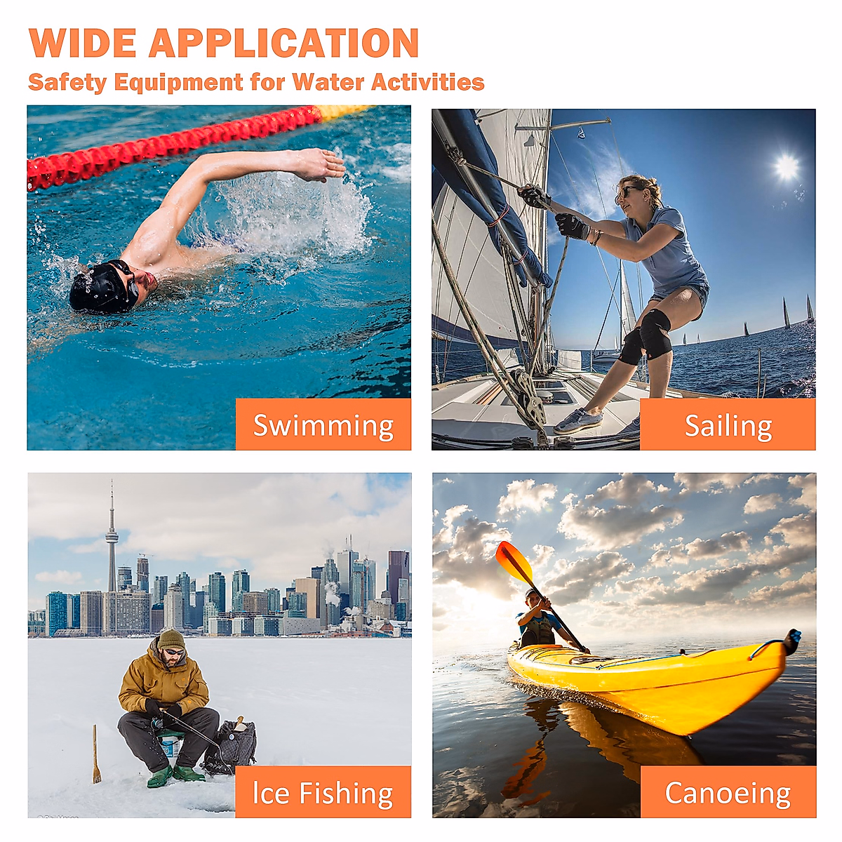 MOOCY Rescue Throw Bag with Floating Rope - Ultra Strong Water Rescue Equipment for Kayak Tow Line, Boat, and Canoe Accessories - Supports up to 1845lbs (100ft.)