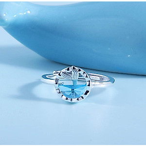 Helen de Lete Mermaid in Ocean S925 Sterling Silver Adjustable Ring