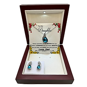 KINDPAW Gift for Daughter from Dad – You are Braver Than You Believe (Rhinestone Pendant)