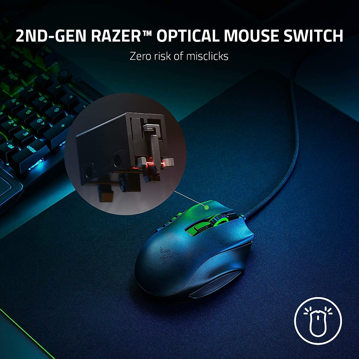 Razer Naga X Wired MMO Gaming Mouse Black (Renewed)