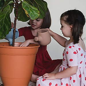 Boppabug | Kids Silicone Gardening Set | Outdoor Toy | Child Safe Watering Can, Rake, and Shovel (Pink)