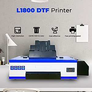PUNEHOD A3 DTF Printer,L1800 T-Shirt Transfer Printer with White Ink Circulatory for DIY Direct Print T-Shirts, Hoodie,Fabrics (DTF Printer + Oven)