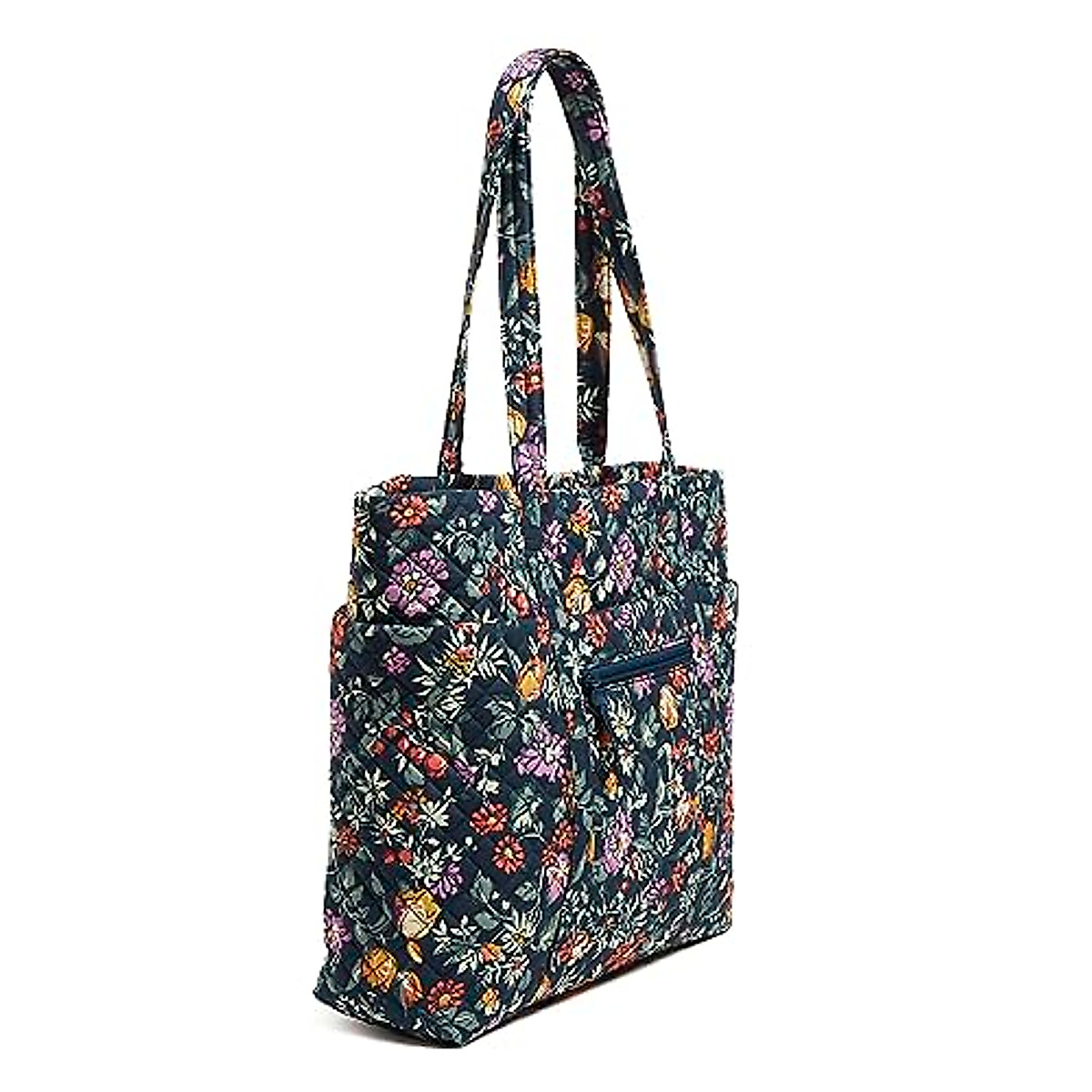 Vera Bradley Women's Cotton Deluxe Vera Tote Bag, Fresh-Cut Floral Green, One Size