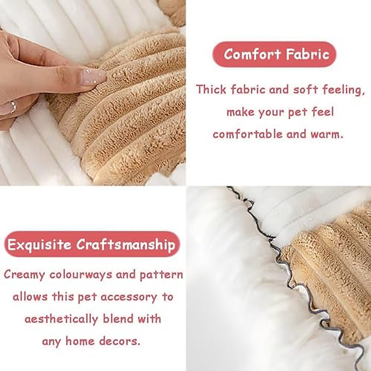 Funnyfuzzy Cream-Coloured Large Plaid Square Pet Mat Bed Couch Cover, Funny Fuzzy Couch Cover, Dog Blankets For Large Dogs, Waterproof Blanket Dog Bed Cover Pet Blanket, For Most Cats Dogs,Pets ( Colo