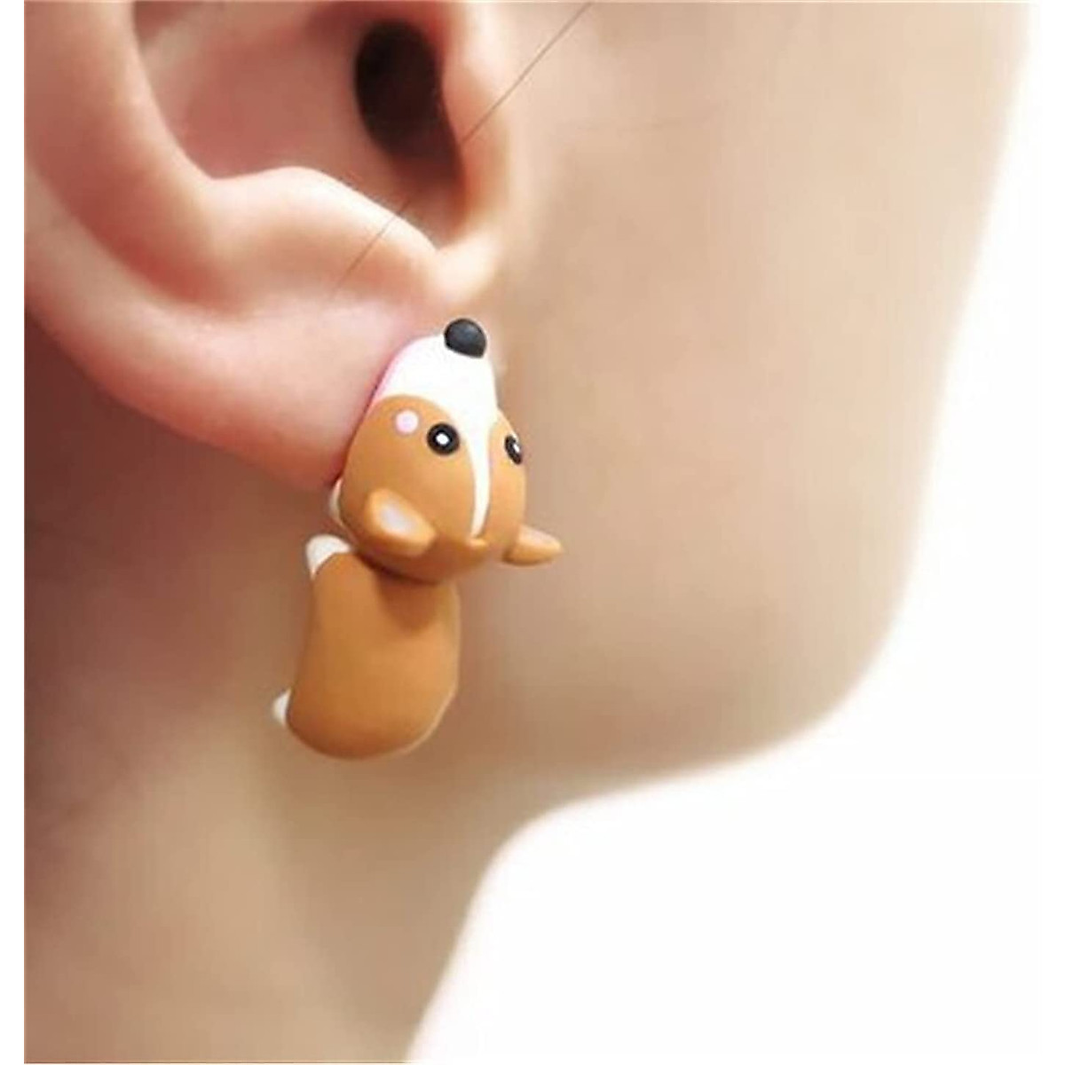Cute Animal Bite Earring, 3D Cute Dinosaur Earrings for Women - Small and Exquisite for Easy Carrying and Collection,Fashion Simple Handmade Animal Stud Earrings. (6 PCS + Gift Box)