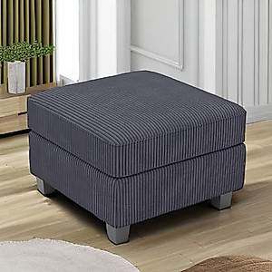 Belffin Corduroy Ottoman Modular Sectional Couch Module Parts Convertible Modern Sectional Sofa Couch, Dark Grey
