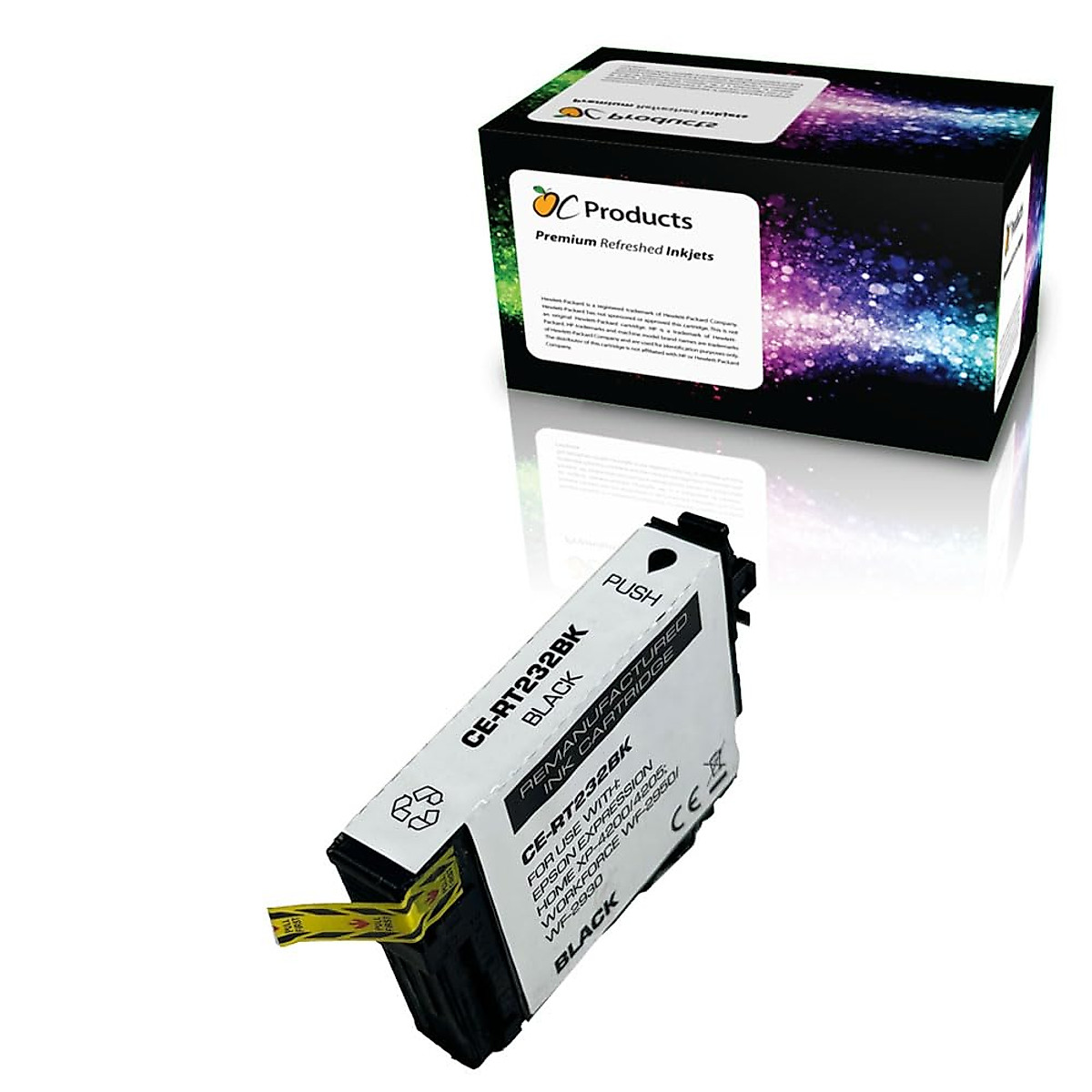 OCProducts Remanufactured Ink Cartridge Replacement for Epson 232 Black for Workforce WF-2930 WF-2950 Expression Home XP-4200 XP-4205