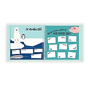 Lucy Darling Little Animal Memory Book, First 5 Years Baby Book & Photo Album, Gender Neutral Baby Scrapbook Album, Unique Keepsake Baby Books, Newborn Milestone Diary, Busy Parents & New Mom Gifts