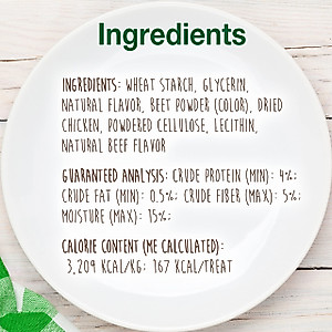 Nylabone Healthy Edibles Natural Dog Chews Long Lasting Meaty Center Beef Flavor Treats for Dogs, Medium (2 Count)