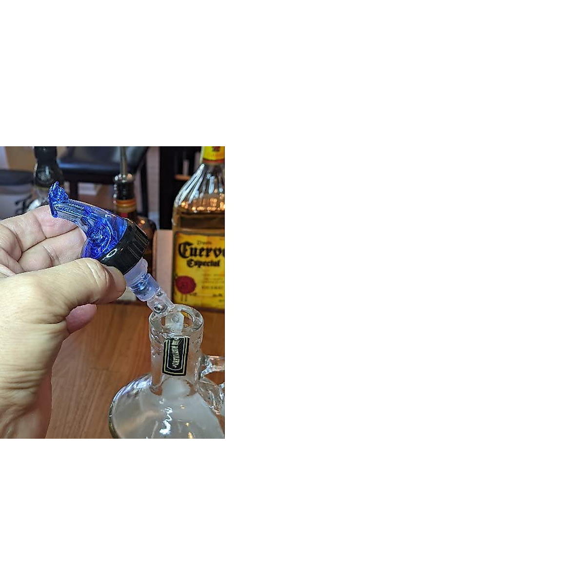 2 Oz - Precision Pour Blue (PP-CLD-FT-200B-3PK) - Measured Pourer - Bug and Dust Flap Liquor Bottle Pourers - (3 Pk) 100% USA Made - Pour The Perfect Cocktail With Our No Leak Bottle Spouts, Size 2.0