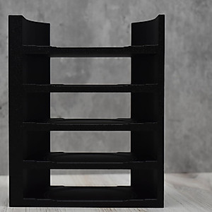 Lid Organizer Rack Compatible With Yeti Rambler & Tumblers | 5 Lid Organizer Fits Most Sizes Tumbler Lids Plus Metal Straw Storage | Made in USA (Black)